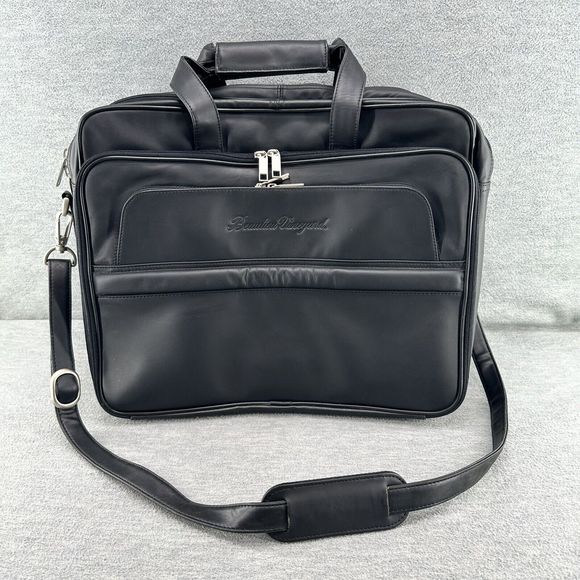 Leed's | Bags | Leeds Beaulieu Vineyard 7x 13 Black Leather Faux Laptop ...